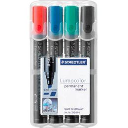 Staedtler Lumocolor permanent marker 350, 10 St&uuml;ck, 4er Set, farbsortiert