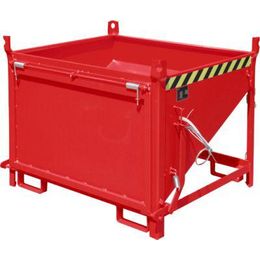 Bauer Silobeh&auml;lter SGK 50, Zugseil-Entleerung, L 1000 x B 1200 x H 935 mm, 0,5 m&sup3;, bis 750 kg, Stahlblech, Feuerrot