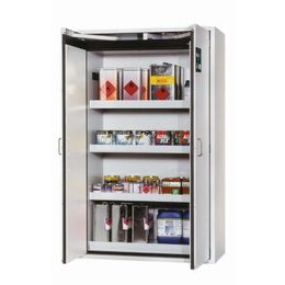 Sicherheitsschrank Typ 90 ASECOS S-CLASSIC-90, Fl&uuml;gelt&uuml;ren mit T&uuml;rfeststellanlage, Front Lichtgrau, B 1196 x T 616 x H 1968 mm