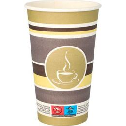 Trinkbecher Papstar To Go, Einweg, 0,4 l, &Oslash; 90 x H 139 mm, FSC&reg;-zertifiziert, Pappe, olivgr&uuml;n, 50 St&uuml;ck