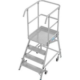 Fahrbare Podestleiter Krause Stabilo Professional, einseitig begehbar, 1x4 Stufen, 600 x 700 mm Plattform, 3000 mm Arbeitsh&ouml;he