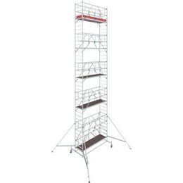 Alu-Fahrger&uuml;st Krause Serie 10, 200 kg/m&sup2;, h&ouml;henverstellbare Rollen, L 2500 x B 750 x H 11400 mm
