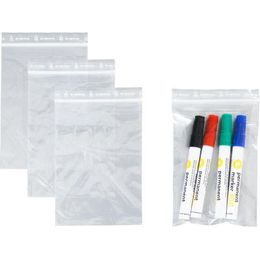 S&Z Druckverschlussbeutel, Polypropylen, 120 &times; 170 mm, 50 &micro;m, 50% Regeneratanteil, ohne Druck, transparent, 1000 Stk.