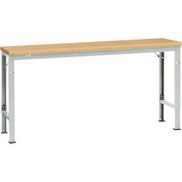 Manuflex Grundtisch UNIVERSAL Spezial, 1750 x 800 mm, Multiplex natur, lichtgrau