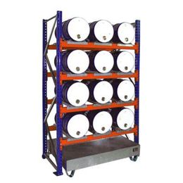 Fassregal Bauer 3006, Grundregal, Auffangwanne 200 l, 4 Ebenen, B 1510 x T 800 x H 2500 mm