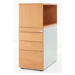 Sch&auml;fer Shop Sch&auml;fer Shop Genius Standcontainer mit Aufsatzregal, abschlie&szlig;bar, seitliche Griffnut, buche