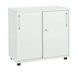 Sch&auml;fer Shop Sch&auml;fer Shop Select Anstellschiebet&uuml;renschrank, aus Holz, 2 Fachb&ouml;den, B 800 mm x T 421 x H 750 mm, lichtgrau