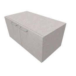 Fl&uuml;gelt&uuml;renschrank SOLUS PLAY, 1 OH, mit Griff, B 800 x T 440 x H 374 mm, Ceramic grey