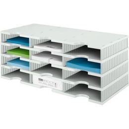 Styro&reg; Sortierstation Styrodoc Standard, DIN C4, 4 Etagen/3-reihig/12 F&auml;cher, grau/grau