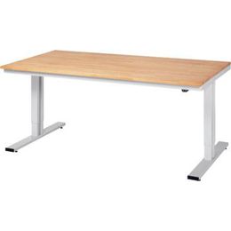 Rau Werktisch Serie adlatus 300, Buche-Massiv-Platte, B 2000 x T 800 x H 720 - 1120 mm