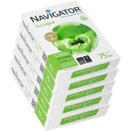 Kopierpapier NAVIGATOR Eco-Logical, DIN A4, 75 g/m&sup2;, hochwei&szlig;, 2500 Blatt