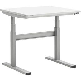 treston TED Arbeitstisch M750, B 900 x T 800 mm, elektrisch h&ouml;henverstellbar, T-Fu&szlig;, lichtgrau RAL 7035