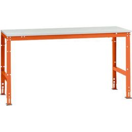 Manuflex Grundtisch UNIVERSAL Standard, Tischplatte Melamin, 1750x800, rotorange