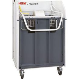 Ballenpresse HSM V-Press 60, manuell, 3 Umreifungen in Kreuzabbindung f&uuml;r Ballen bis 40 kg, mit Lenk- & Bockrollen