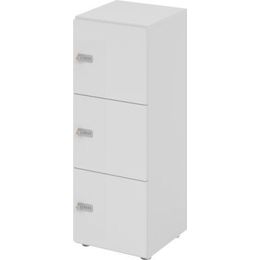 Schlie&szlig;fachschrank Topas Line, 3 Ordnerh&ouml;hen, 3 F&auml;cher, Zahlenschloss, B 400 x T 420 x H 1100 mm, grau/grau