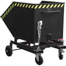 Sp&auml;ne-Kippbeh&auml;lter Bauer SKW-ET 1000, Stahl, rot, B 1395 x T 1070 x H 1220 mm, 600 l, bis 300 kg, Rollen, manuelles Kippen, mit Einfahrttaschen