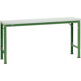 Manuflex Grundtisch UNIVERSAL Spezial, 1750 x 800 mm, Melamin lichtgrau, resedagr&uuml;n