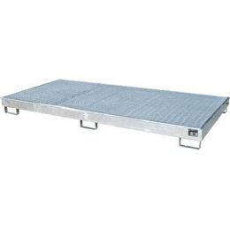 Bauer Regalwanne RW-GR 2700-1 PE, mit PE-Einsatz und Gitterrost, L 2665 x B 1315 x H 210 mm, feuerverzinkt