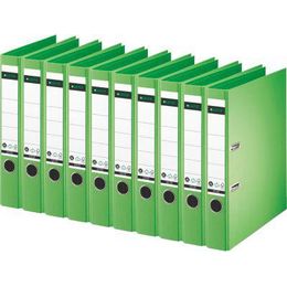 Leitz&reg; Ordner 1007/1008, DIN A4, R&uuml;ckenbreite 52 mm, 10 St&uuml;ck, gr&uuml;n