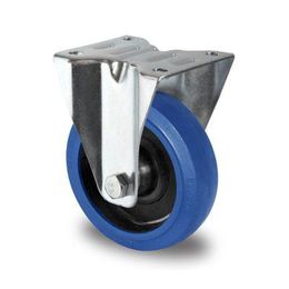 CASCOO Bockrolle R4F1, mit Rad-&oslash; 200 mm x B 46 mm, Polyamid-Felge, Elastik-Lauffl&auml;che, blau, Rollenlager, bis 350 kg