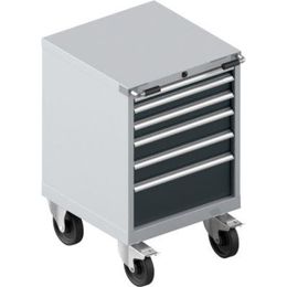 Sch&auml;fer Shop Schubladenschrank mit Rollen WSK 27-27, 6 Sch&uuml;be, bis 200 kg, B 564 x T 572 x H 870 mm, wei&szlig;aluminium/anthrazitgrau