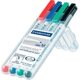 Staedtler Whiteboardmarker Lumocolor&reg;, farbsortiert, Rundspitze: 1 mm, 4er Set