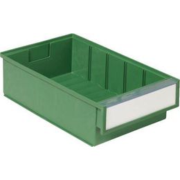 Schubladenbox treston BiOX 3020, 3 l, temperatur- & chemiebest&auml;ndig, Etikett & Schutzschild, B 186 x T 300 x H 82 mm, Biokunststoff, gr&uuml;n