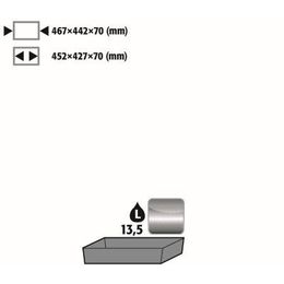 Bodenauffangwanne Stawa-R f&uuml;r ASECOS Sicherheitsschr&auml;nke der UB90 Serie, Edelstahl 1.4301, B 467 x T 442 x H 78 mm, 11 l