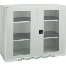 Sch&auml;fer Shop Sch&auml;fer Shop Genius Fl&uuml;gelt&uuml;renschrank FS, Stahl, Sichtfenster, L&uuml;ftungsl&ouml;cher, B 1343 x T 520 x H 1105 mm, 3 OH, Lichtgrau/Lichtgrau, bis 450 kg