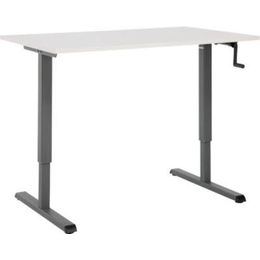 Schreibtisch Multiflex, manuell h&ouml;henverstellbar mit Kurbel, B 1200 x T 800 x H 700-1180 mm, lichtgrau/anthrazit