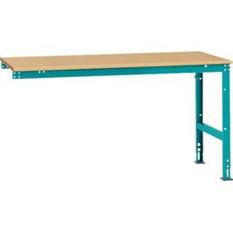 Manuflex Ansatztisch UNIVERSAL Standard, Tischplatte Multiplex, 1750x1000, wasserblau