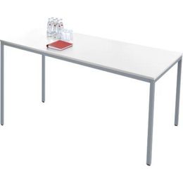 Sch&auml;fer Shop Sch&auml;fer Shop Pure Stahlrohrtisch, Rechteck, Quadratrohrfu&szlig;, B 1600 x T 700 x H 720 mm, wei&szlig;/wei&szlig;aluminium
