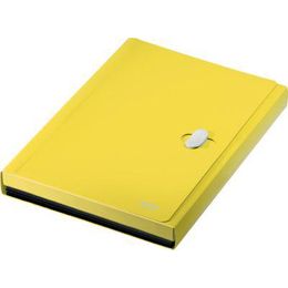 Leitz&reg; Dokumentenmappe Recycle, A4, bis 250 Blatt, 5 F&auml;cher & Ablagefach, blickdicht, 100 % recycelbar, Blauer Engel, Kunststoff, gelb