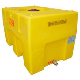 CEMO PE-Fass, kastenf&ouml;rmig, Polyethylen, Einf&uuml;ll&ouml;ffnung &oslash; 140 mm mit Schraubdeckel, mit Schwallwand, gelb, B 760 x T 1160 x H 1020 mm, 600 l