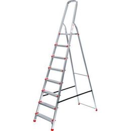 SZ Metall Alustufenstehleiter, belastbar bis 150 kg, 8 Stufen