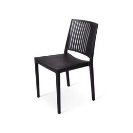 Stapelstuhl Baltimore, stapelbar bis 4 St&uuml;ck, UV- & wasserbest&auml;ndig, Sitzh&ouml;he 460 mm, L 560 x B 460 x H 820 mm, Polypropylen, schwarz, 4 St&uuml;ck