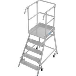 Fahrbare Podestleiter Krause Stabilo Professional, einseitig begehbar, 1x5 Stufen, 600 x 700 mm Plattform, 3200 mm Arbeitsh&ouml;he