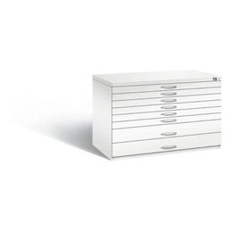Planschrank aus Stahl, f&uuml;r Formate bis DIN A1, 8 Schubladen