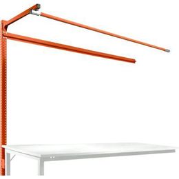 Manuflex Aufbauportal m. Ausleger, Ansatztisch STANDARD Arbeitstisch/Werkbank UNIVERSAL/PROFI, 2000 mm, rotorange