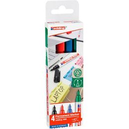 Marker Edding 400, feine Spitze, sortiert, 4er-Set