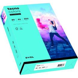 Farbiges Kopierpapier tecno colors, DIN A4, 80 g/m&sup2;, mittelblau, 500 Blatt