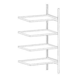 Kleingebinderegal Bauer S 3020-4E, Anbauregal, B 1000 x T 600 x H 2000 mm, 4 Auffangwannen