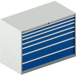 Sch&auml;fer Shop Sch&auml;fer Shop Select Schubladenschrank WSK 78&ndash;36 E, Stahl, 7 Sch&uuml;be, 75 kg Traglast, B 1431 mm x T 725 mm x H 1000 mm, lichtgrau/enzianblau