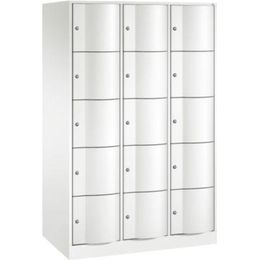 C+P Schlie&szlig;fachschrank Resisto, 3 Abteile, 15 F&auml;cher, B 1148 x T 640 x H 1950 mm, Verkehrswei&szlig;