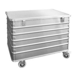 Transportwagen aus Aluminium, mit Deckel und Zylinderschloss, 656 l