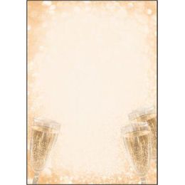 Motivpapier Sigel Champagne, A4, 90 g/m&sup2;, Sektglas-Motiv, 100 Blatt