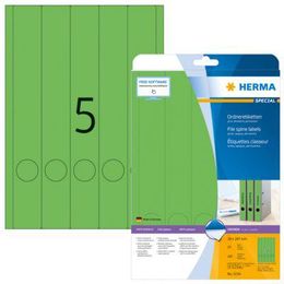 Herma Ordneretiketten A4, 297 mm lang, permanent haftend/bedruckbar, 100 St&uuml;ck, gr&uuml;n