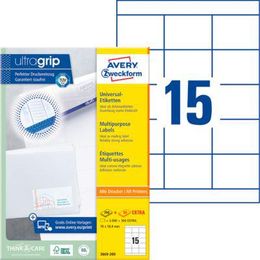 Avery Zweckform Universal-Etiketten 3669-200, ultragrip, 3000 + 300 St&uuml;ck