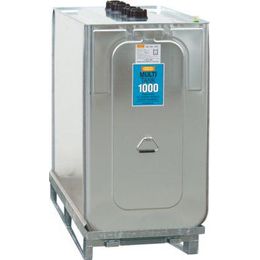 CEMO Schmierstofftank Multi-Tank, f&uuml;r Frisch- & Gebraucht&ouml;l, inkl. verzinkter Auffangwanne, HDPE, 1000 l Kapazit&auml;t