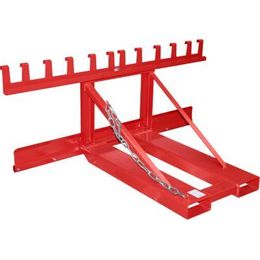 Bauer M&uuml;lltonnen-Heber MH-III, mit Gummianschlag, f&uuml;r 3x 80- bis 360-L-MGB, L 1030 x B 1595 x H 680 mm, lackiert, feuerrot RAL 3000
